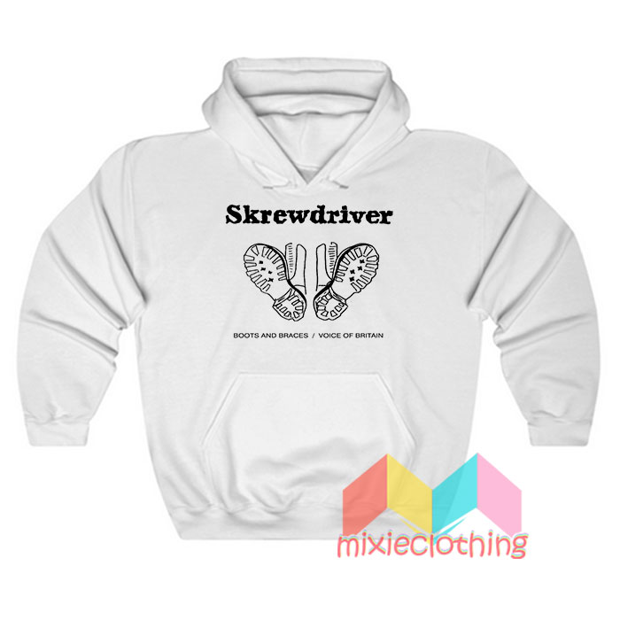 Skrewdriver Boots And Braces Voice Of Britain Hoodie - mixieclothing.com
